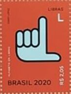 Stamp: Letter L in Brazilian Sign Language (Brazil) (Libras : Brazilian ...