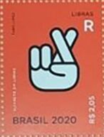 Stamp: Letter R in Brazilian Sign Language (Brazil(Libras : Brazilian ...