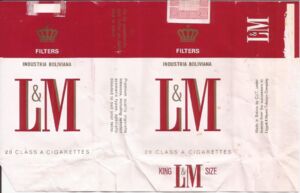 Cigarette Pack: L&M Filters (Bolivia) Col:BO-CT-0027
