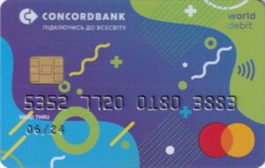 Bank Card: MasterCard World Debit (Concord Bank, UkraineCol:UA-MC-0750