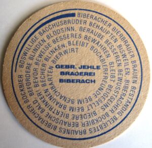 Beer Coaster: Jehle (Landbierbrauerei Gebrüder Jehle, Germany, Federal ...