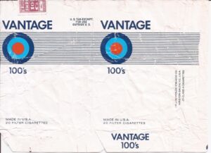 Cigarette Pack: Vantage 100´s (ParaguayCol:PY-CT-0104