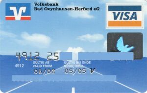 Bank Card: Volksbank Bad Oeynhausen-Herforf VISA 03-02 (WGZ-Bank ...