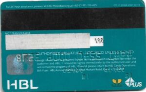 Bank Card: HBL Visa (Habib Bank Ltd,, PakistanCol:PK-VI-0018