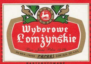 Drink Label: Łomżyńskie Wyborowe (Browar Łomża, PolandCol:PL-BEER-008829