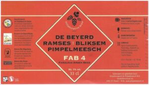 Drink Label: FAB 4 Fabulous Amber Beer (Dorpsbrouwerij de Pimpelmeesch ...