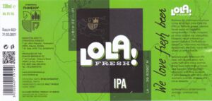 Drink Label: Lola, Ipa (Pineios Brewery PC, GreeceCol:GR-BEER-000841