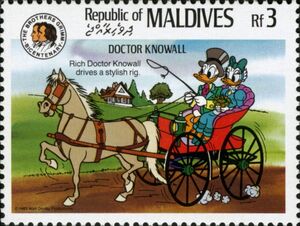 Stamp: Rich Doctor Knowall drives a stylish Rig - Donald, Daisy ...