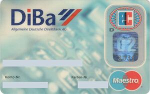 Bank Card: DiBa - Allgemeine Deutsche DirektBank ec 02 (DiBa ...