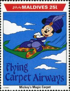 Stamp: Mickey´s Magic Carpet - Mickey on flying Carpet, Arabia ...