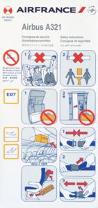 Safety Card: Airbus A321 (Air France, FranceCol:AFR-FR-0087