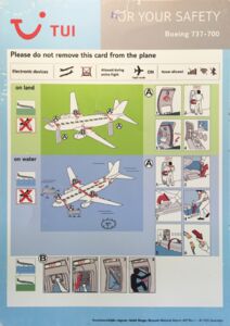 Safety Card: Boeing 737-700 (TUI Fly Belgium, BelgiumCol:JAF-TU-BE-0005