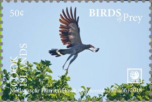 Stamp: Madagascar Harrier-Hawk (Polyboroides radiatus) (Cook Islands ...