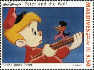Stamp: Sasha joins Peter (Maldives(Disney - Walt Disney's animated film ...