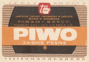 Drink Label: Jasne pelne piwo (Browar Tarnobrzeg, PolandCol:PL-BEER-009031