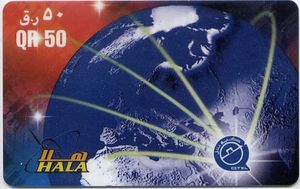 Phonecard: Logo & Map (Mobile Qatar, Qatar(Hala (Qtel) - Mobile Refill ...