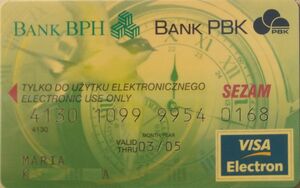 Bank Card: Sezam (Bank BPH PBK, PolandCol:PL-VE-0010.02