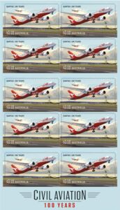 Stamp: QANTAS Aircraft in Centennial Livery (Australia(Centenary of ...