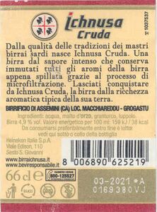 Etichetta Bevanda: Ichnusa Cruda (Heineken Italia, ItaliaCol:IT-BEER-000258