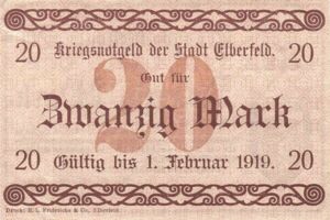 Banknote: 20 Mark (German Notgeld(Elberfeld) Gei:124.07b 💴