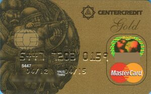 Bank Card: Centercredit Gold. Archer (Bank Center Credit, KazakhstanCol ...