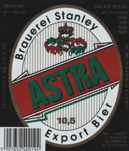 Drink Label: Astra (Browar Chojnow, PolandCol:PL-BEER-003182