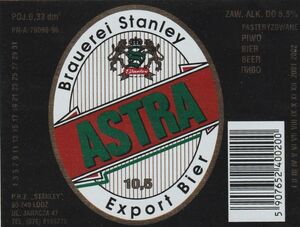 Drink Label: Astra (Browar Chojnow, PolandCol:PL-BEER-003183
