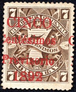 Stamp: Definitive Overprinted (Uruguay(1892 Surcharges) Mi:UY 84FI,Sn ...