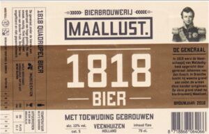 Drink Label: Maallust 1818 - bj2018 (Brouwerij Maallust, NetherlandsCol ...