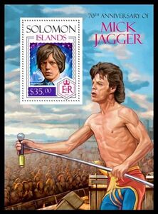 Stamp: 70th Anniversary of the Birth of Mick Jagger (Solomon Islands ...