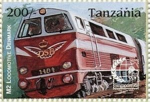 Stamp: M2 Locomotive Denmark (Tanzania(Locomotives) Mi:TZ 2080,Sn:TZ 1339h