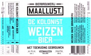 Drink Label: Maallust De Kolonist Weizen (Brouwerij Maallust ...