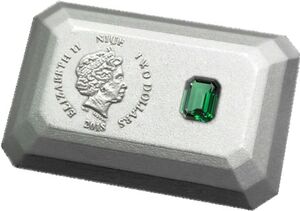 Coin: 2 Dollars (Silver Emerald Coin) (Niue) (2000 - Numismatic products)