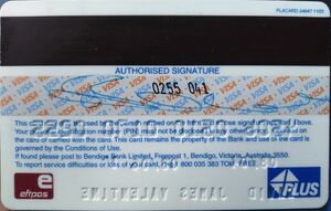 Bank Card: Bendigo Bank (Bendigo Bank, Australia) Col:AU-VI-0038