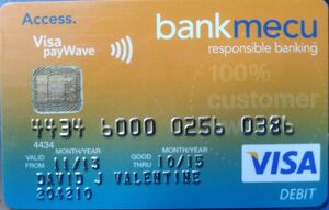 Bank Card: Access Bank Mecu (Bank Mecu, AustraliaCol:AU-VI-0039