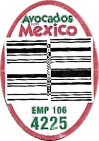 Fruit Sticker: Avocados from Mexico #4225 Emp 106 (MexicoCol:MX-FR-00205 🍎