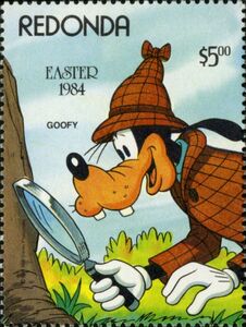 Stamp: Goofy as Sherlock Holmes (Redonda(Easter 1984: Walt Disney ...