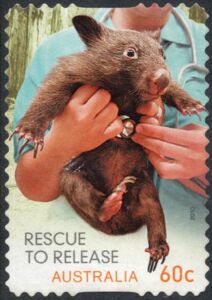 Stamp: Common Wombat (Vombatus ursinus) (Australia(Wildlife Caring ...