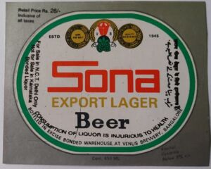 Drink Label: Sona Export Lager Beer (SAB Miller India, India ...