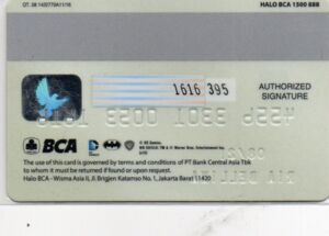Bank Card: Bank BCA - Batman (Bank Central Asia, IndonesiaCol:ID-VI-0102