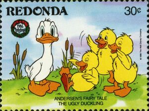Stamp: "The Ugly Duckling" (Redonda(Christmas 1986: Disney Characters ...