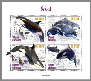 Stamp: The Killer Whale (Orcinus orca) (São Tomé and Príncipe(Orcas ...