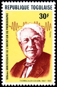 Stamp: Thomas Alva Edison (1847-1931) (Togo(100th anniversary of the ...
