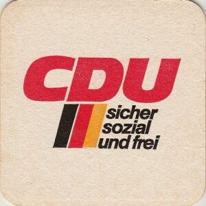 Beer Coaster: CDU - Christlich Demokratische Union Deutschlands (CDU ...