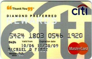 Bank Card: Thank You Rewards (Citibank, United States of AmericaCol:US ...