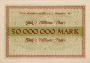 Banknote: 50 Millionen Mark (Deutschland (Notgeld)(Dornap) Kel:1055b 💴