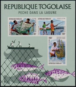 Stamp: Fish of the Lagoon (Togo(Fishing) Mi:TG BL85,Sn:TG C226a,Yt:TG ...