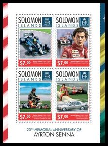 Stamp: 20th Anniversary of the Death of Ayrton Senna (Solomon Islands ...