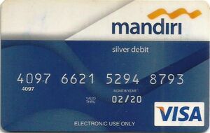 Bank Card: Silver Debit - Blue (Bank Mandiri, Indonesia) Col:ID-VI-0073.06