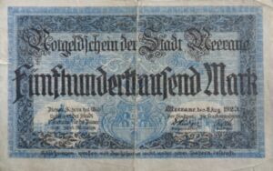 Banknote: 500,000 Mark (German Notgeld(Meerane) Kel:3494a.2.1